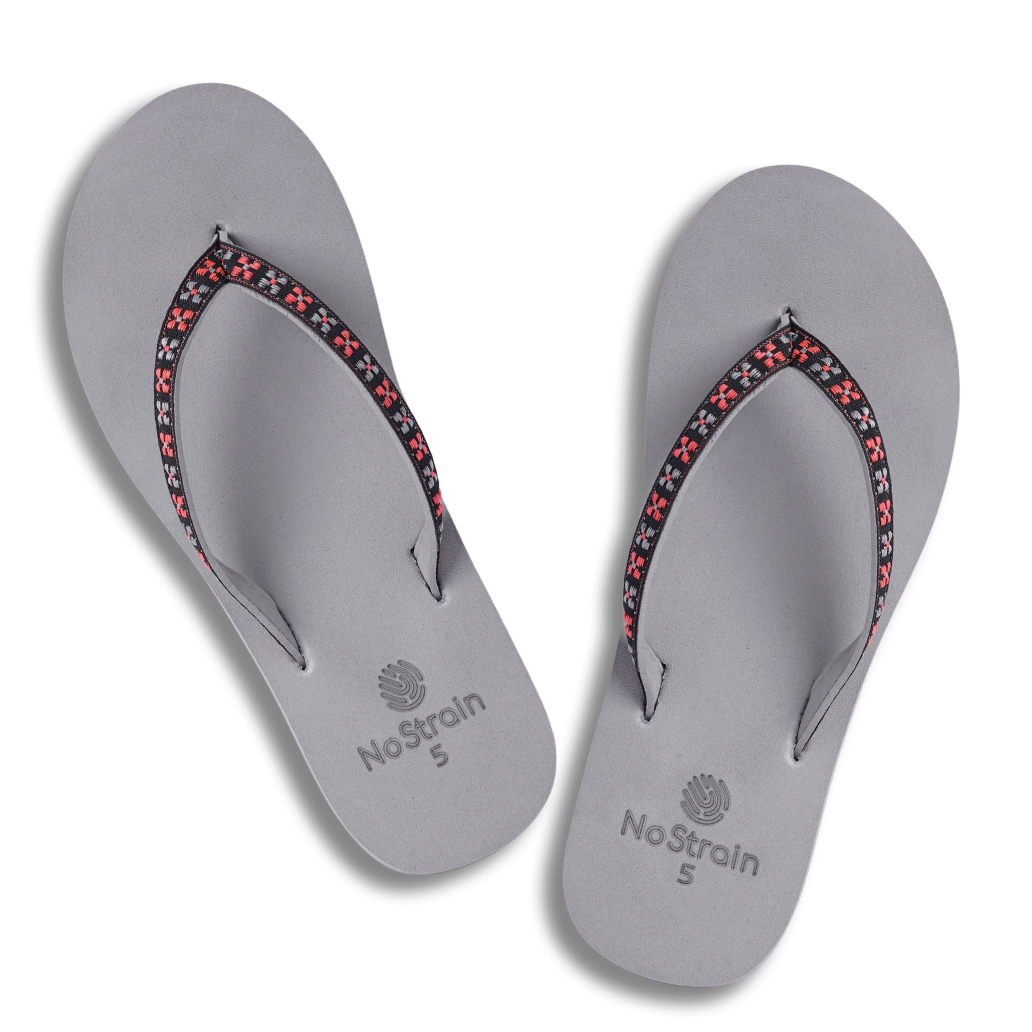 Grey & Peach Ludo Design Lightweight Arch Slippers for Women